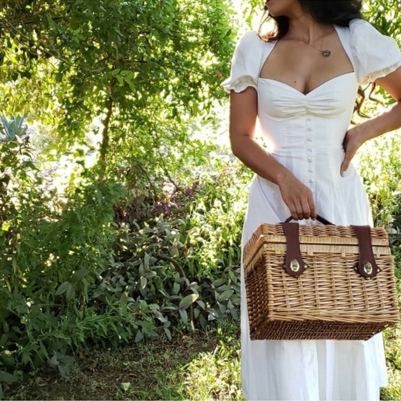 House of CB | Dresses | House Of Cb Ellery Linen Puff Sleeve Sundress ...